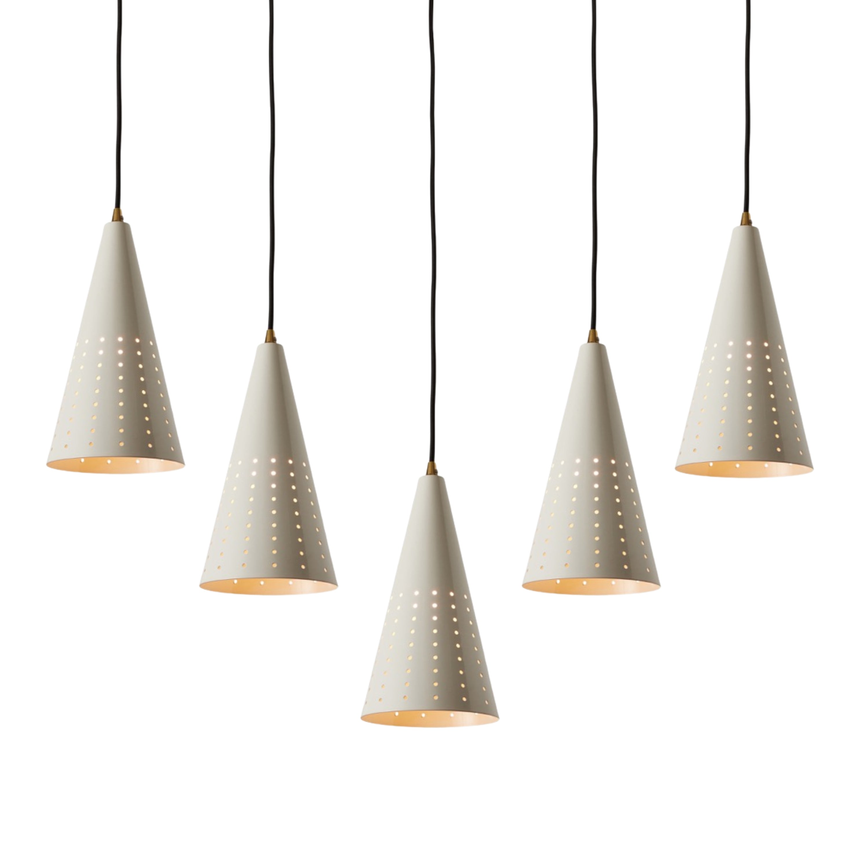 1950s Italian White Perforated Cone Pendant Attributed to Gino Sarfatt ...